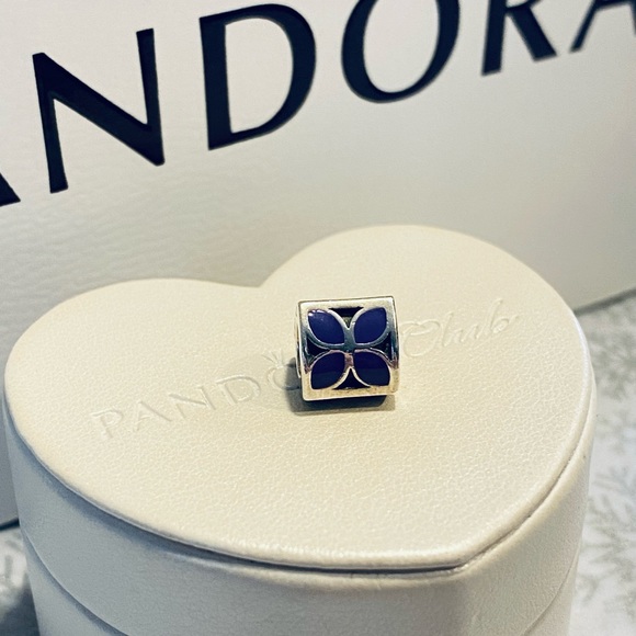 Pandora | Jewelry | Authentic Pandora Retired Purple Enamel Flower ...
